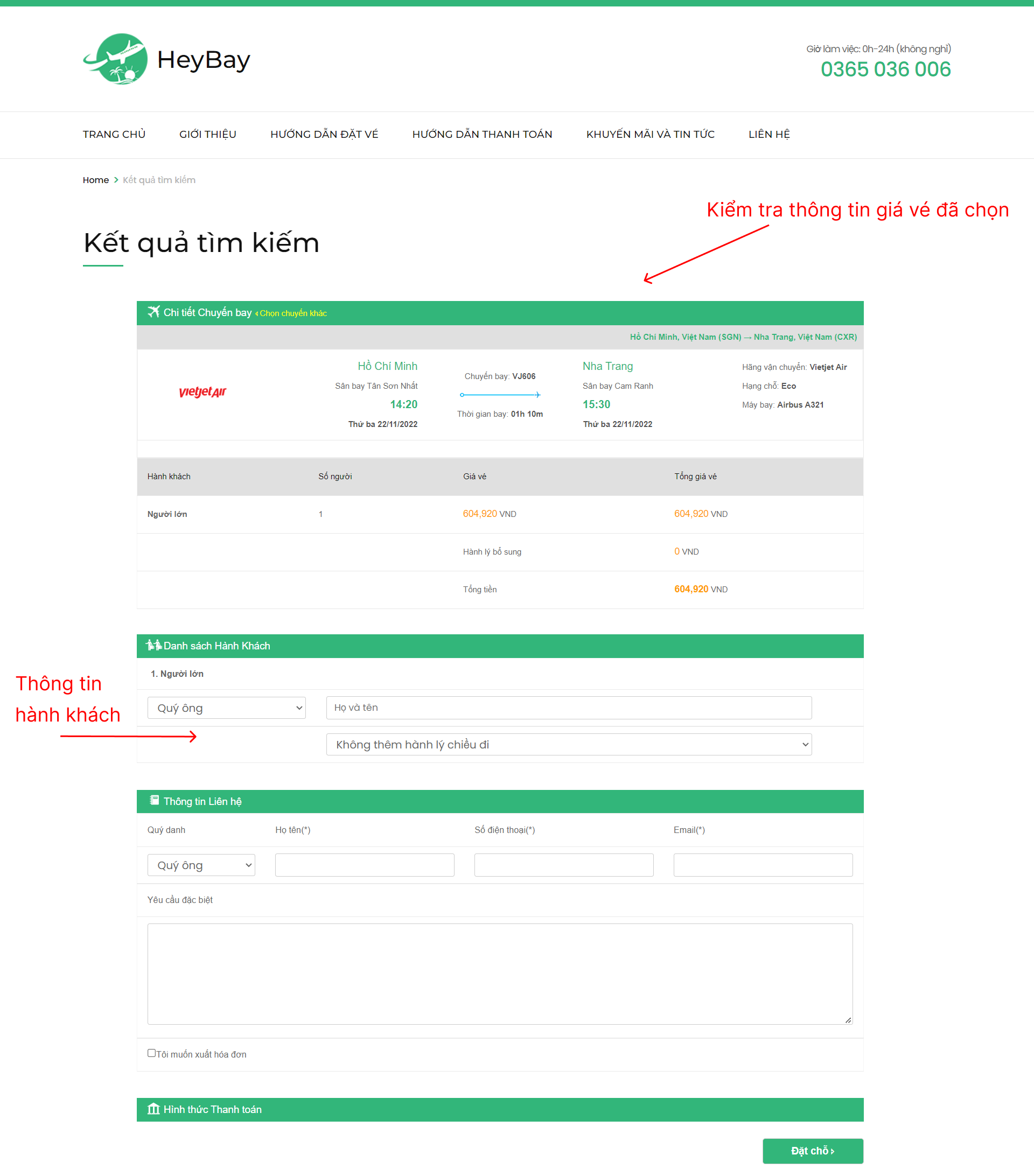 Hướng dẫn đặt vé - HeyBay